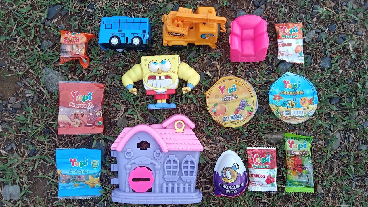permen yupi, Doraemon, Spongebob, kejutan, sapi, - YouTube
