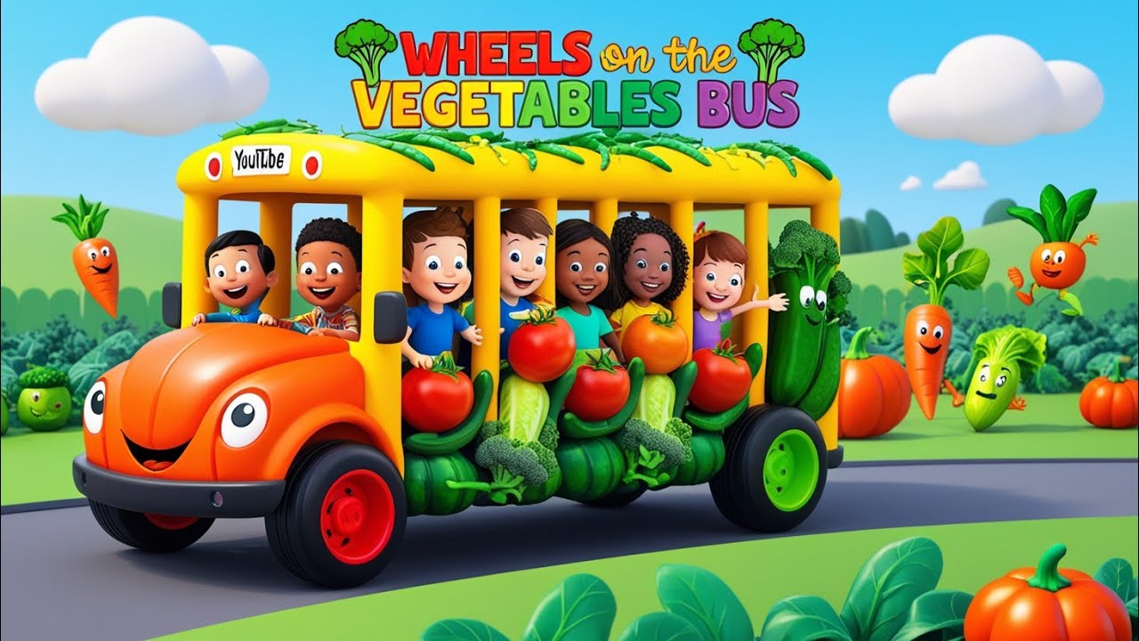 "🎶 Wheels on the Vegetable Bus: Fun Nursery Rhymes for Kids - Sing ...