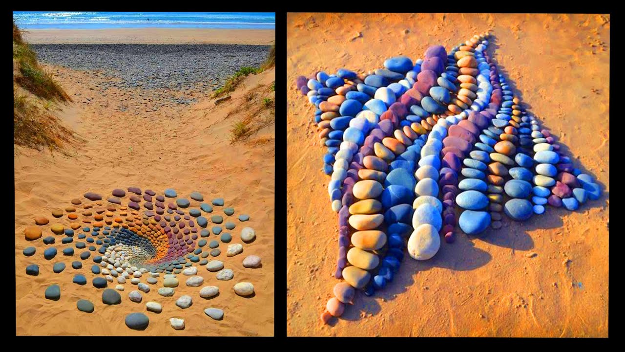 More Stones Arranged In Patterns On The Beach - YouTube