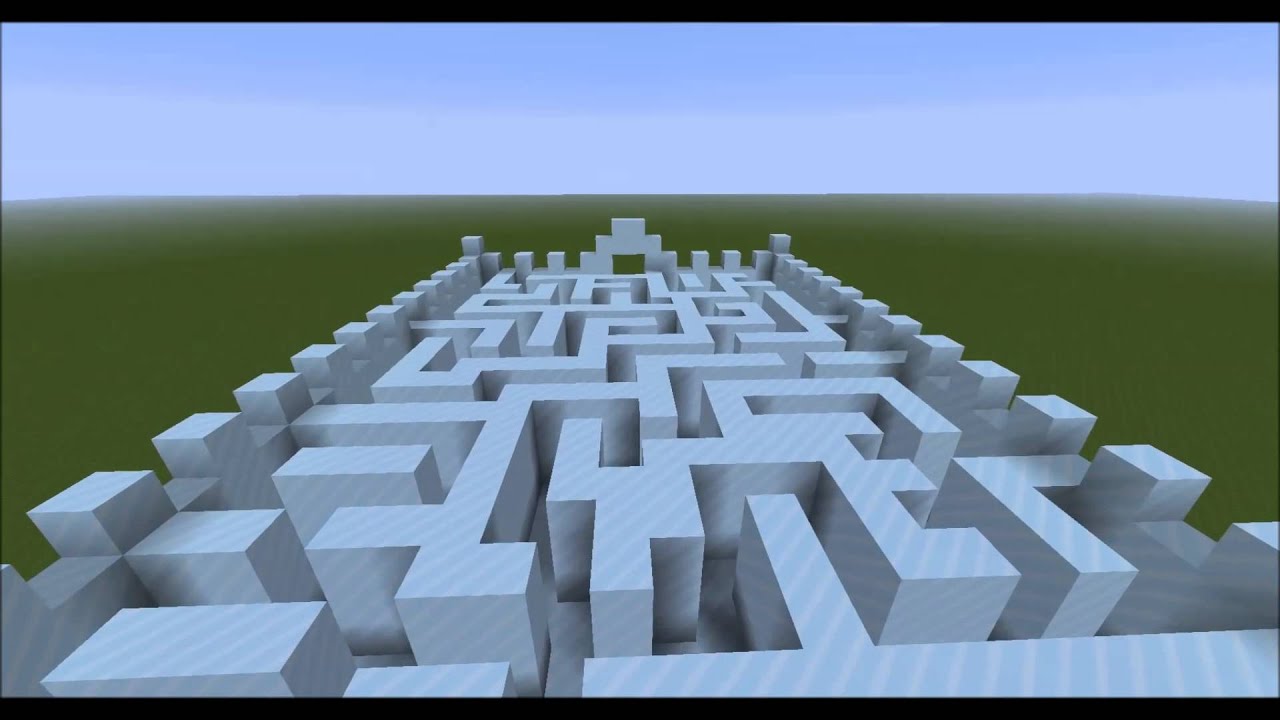 Minecraft ice maze timelapse - YouTube