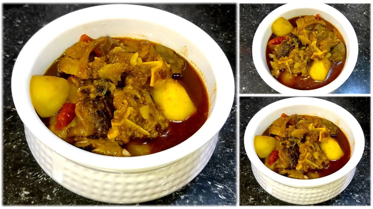 ছাগলী মাংস ওলকবিৰ লগত/ulkobi logot sagoli mankho/Mutton curry recipe ...