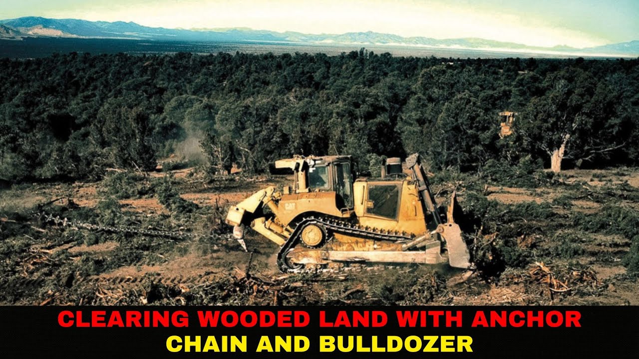Clearing Wooded Land with Anchor Chain and Bulldozer | Techfreaks - YouTube