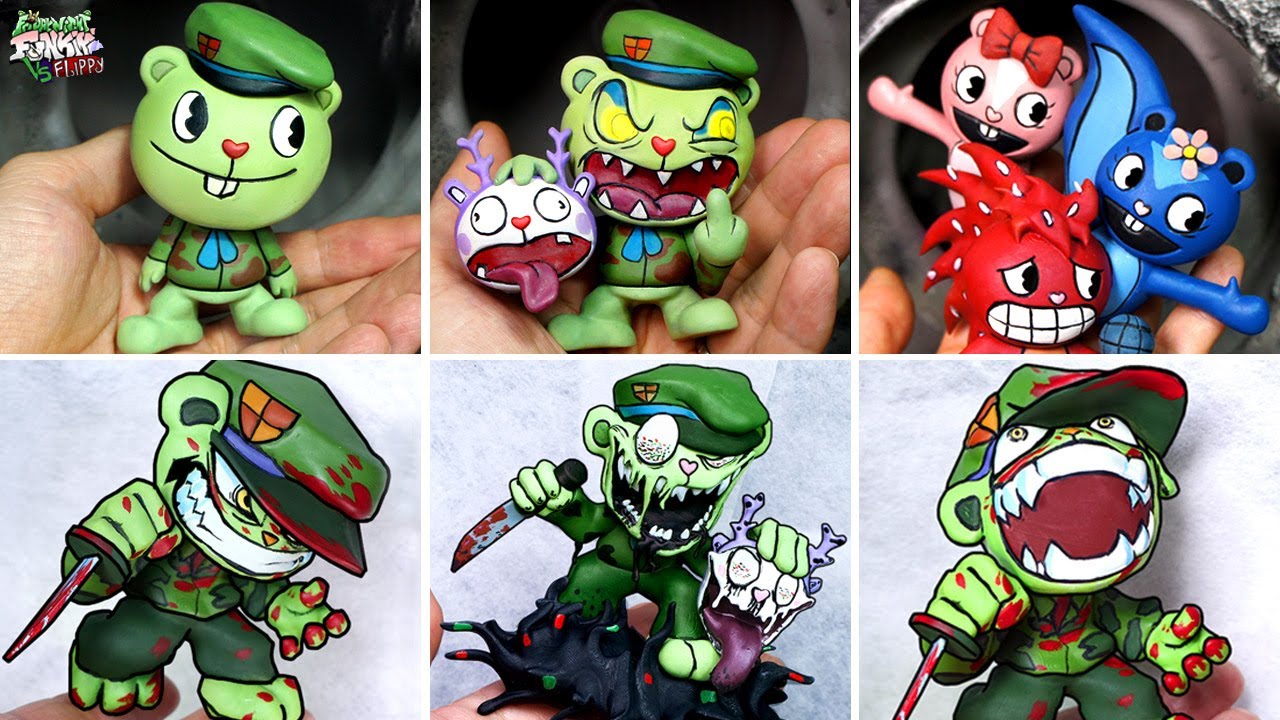 Making VS Flippy & Fliqpy Sculptures FRIDAY NIGHT FUNKIN' Happy Tree ...