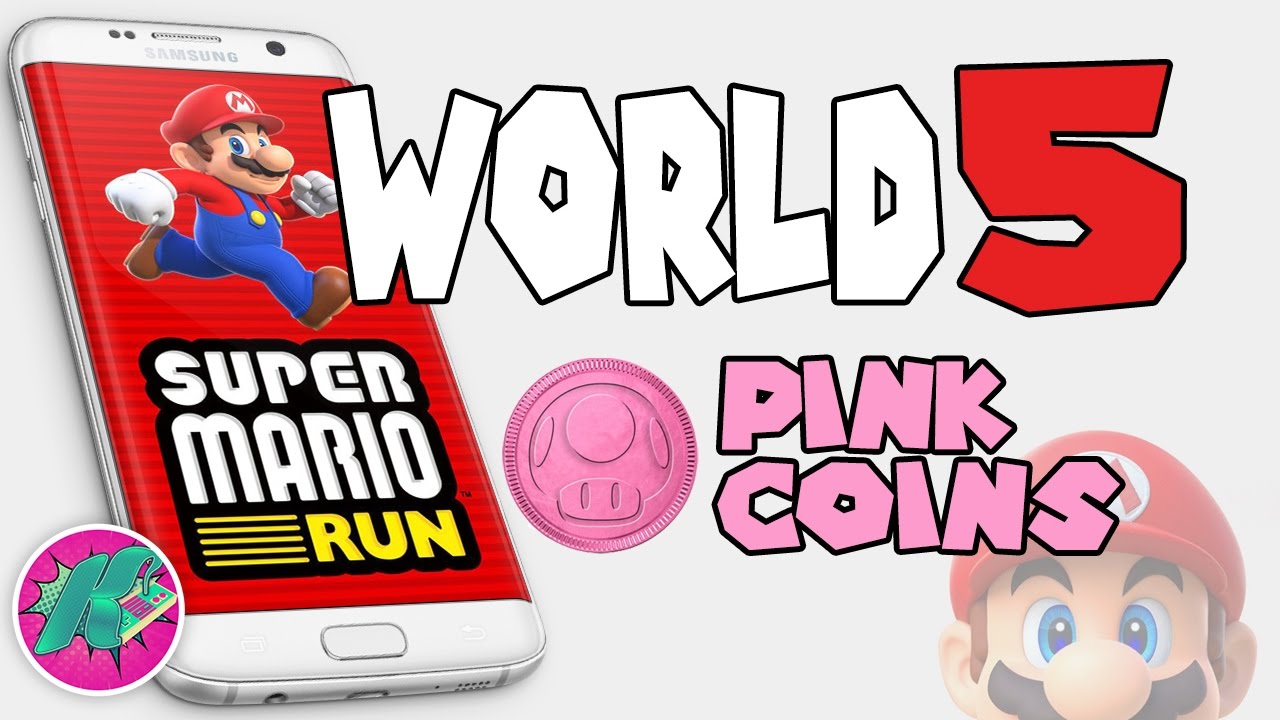 Super MARIO Run - WORLD 5 - PINK COINS Walkthrough Gameplay - YouTube