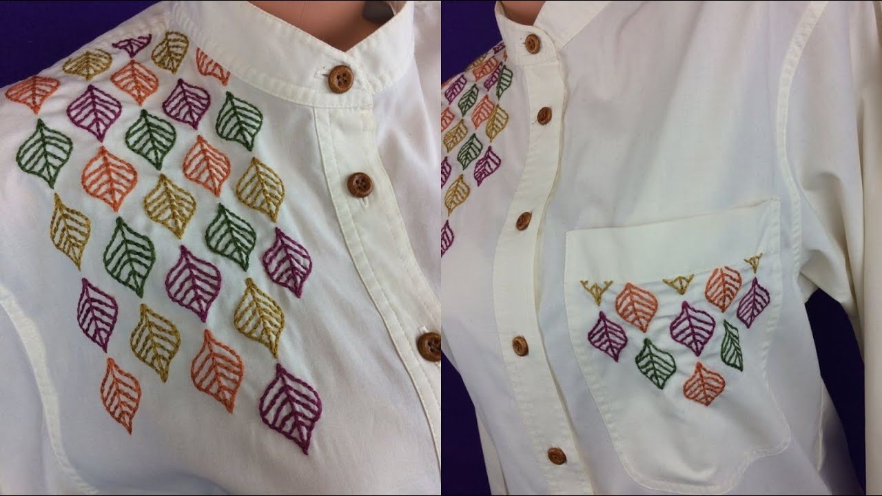 hand embroidery beautiful neck design easy hand work 2021 - YouTube