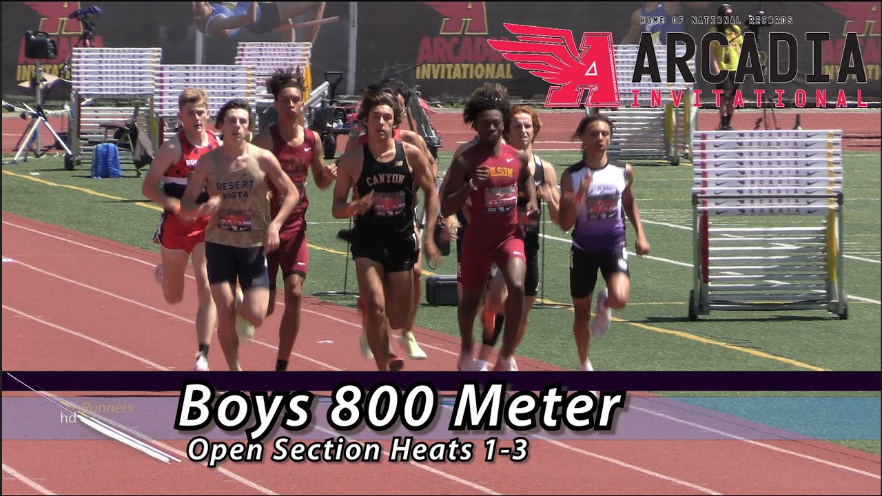 2022 TF - Arcadia Invite - 800 Meters (Boys, Open, 3 heats) - YouTube