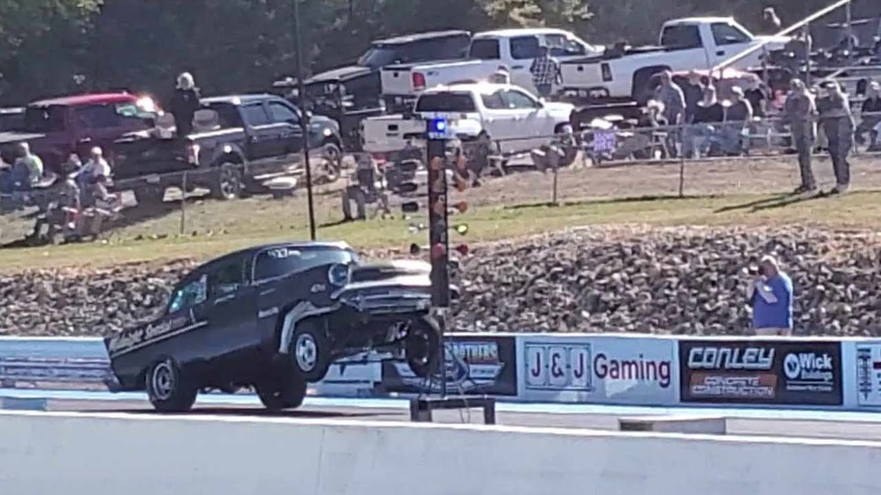 Midnight Special 57 Chevy Gasser Wheelie - YouTube
