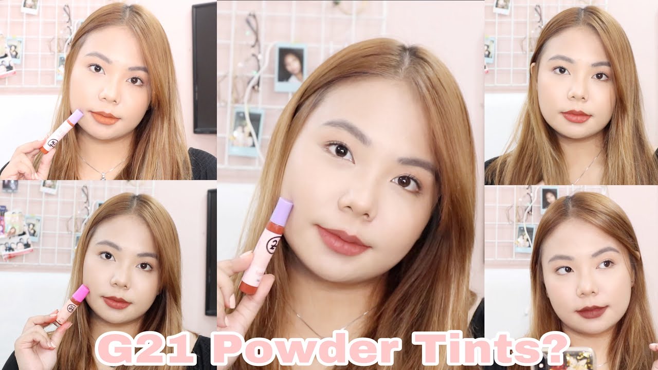 G21 SUPER POWDER MATTE LIPTINT REVIEW AND COMPLETE SWATCHES! - YouTube
