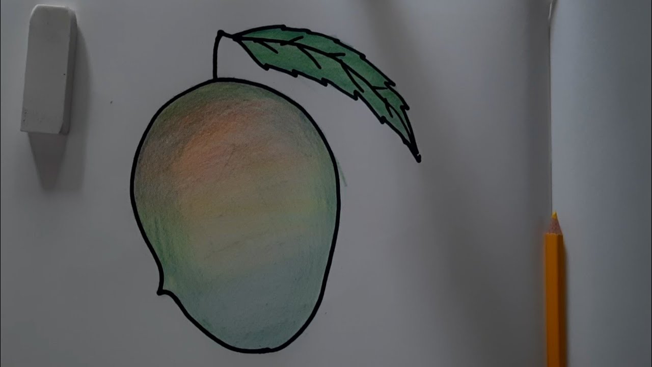 Easy Drawing l how to draw mango for beginners आम कैसे बनाएं - YouTube