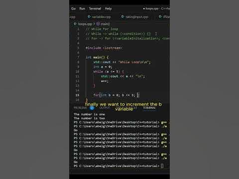 For Loop in C++ - Full Video Out Now! #shorts #cprogramming #c++ - YouTube