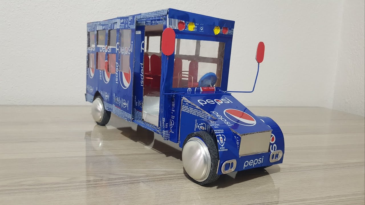 How to make Making a Great School Bus Out of Pepsi Cans- - YouTube