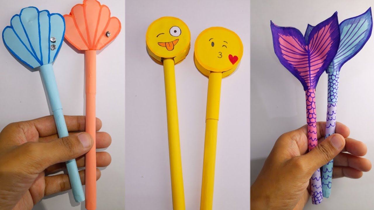 Amazing pen decoration ideas || back to school || paper craft || Pen ...