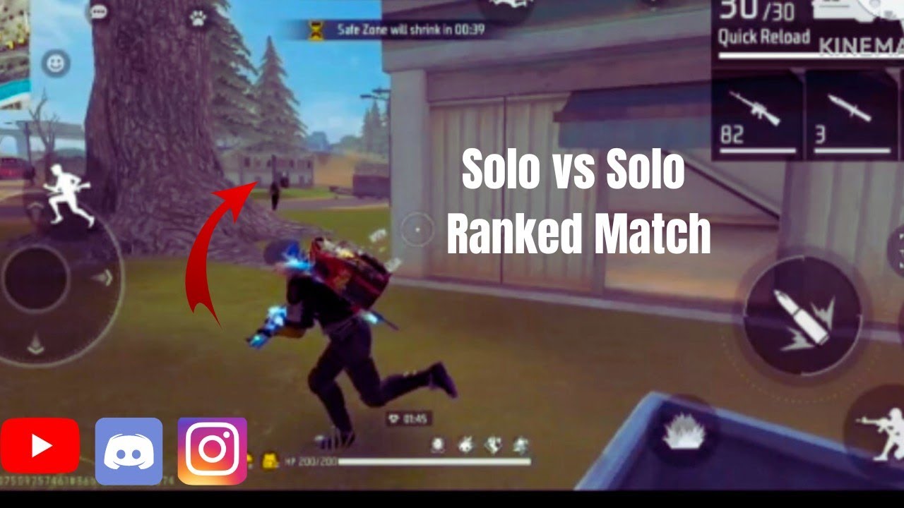 Solo vs Solo Ranked match gameplay#freefire 1v1 ranked match battle ...