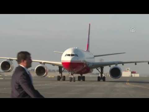 Cumhurbaşkanı Erdoğan'ı taşıyan uçak havalimanına teker koydu