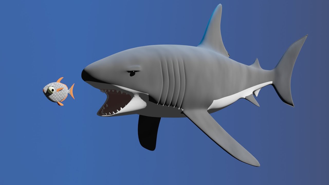 FISH CHASED BY SHARK ANIMATION 2.0 - YouTube