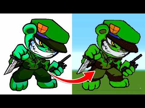 Flippy (Flipped out) Minecraft Pixel Art Timelapse (Friday Night Funkin ...