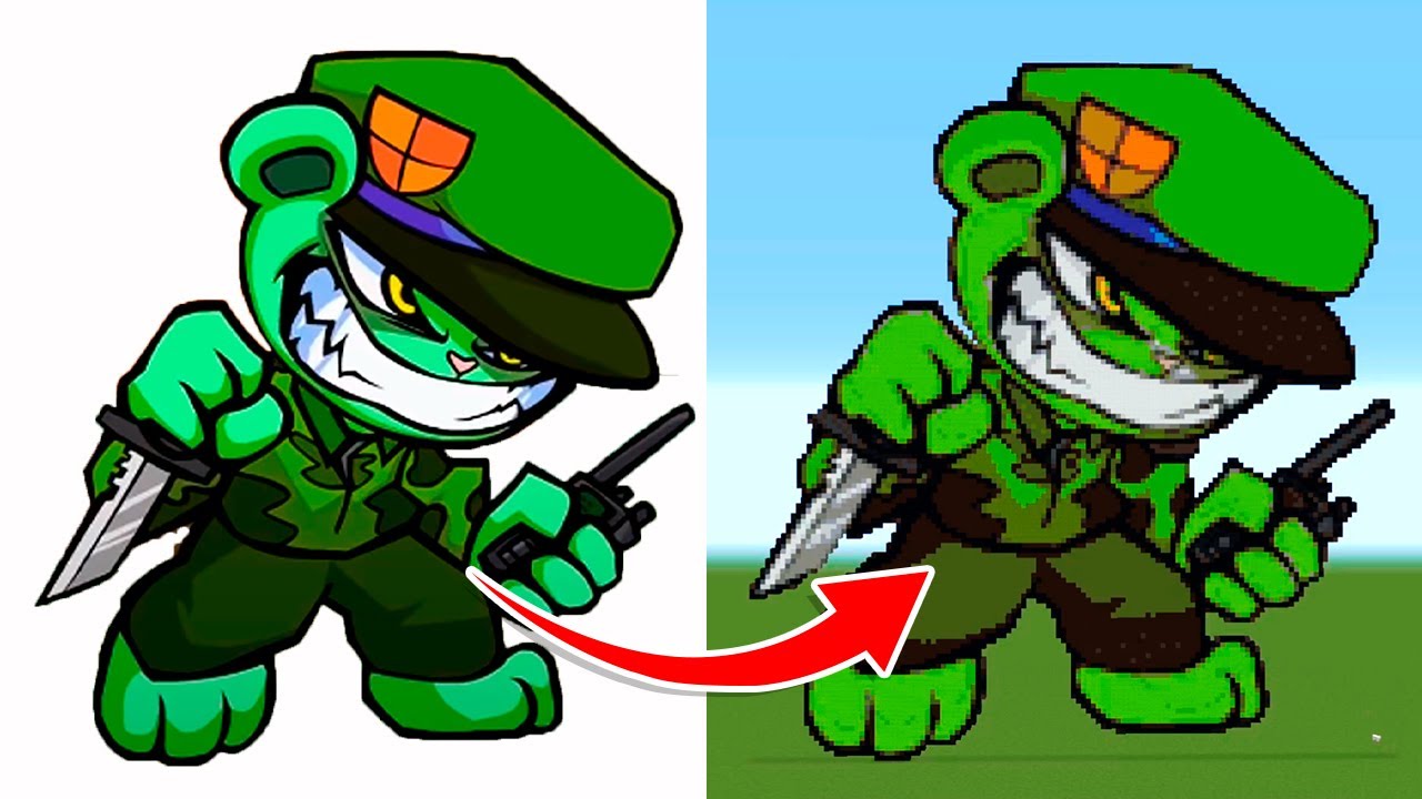 Flippy (Flipped out) Minecraft Pixel Art Timelapse (Friday Night Funkin ...