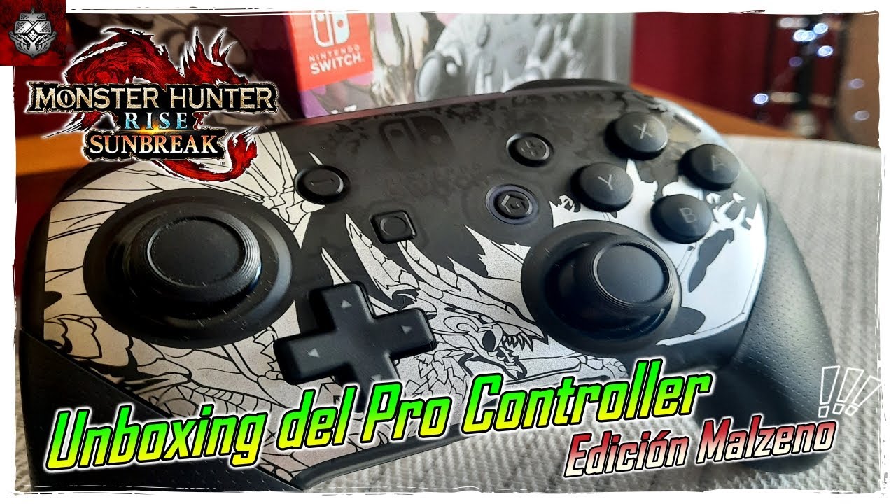 Unboxing Español Latino del Pro Controller Monster Hunter Rise SUNBREAK ...