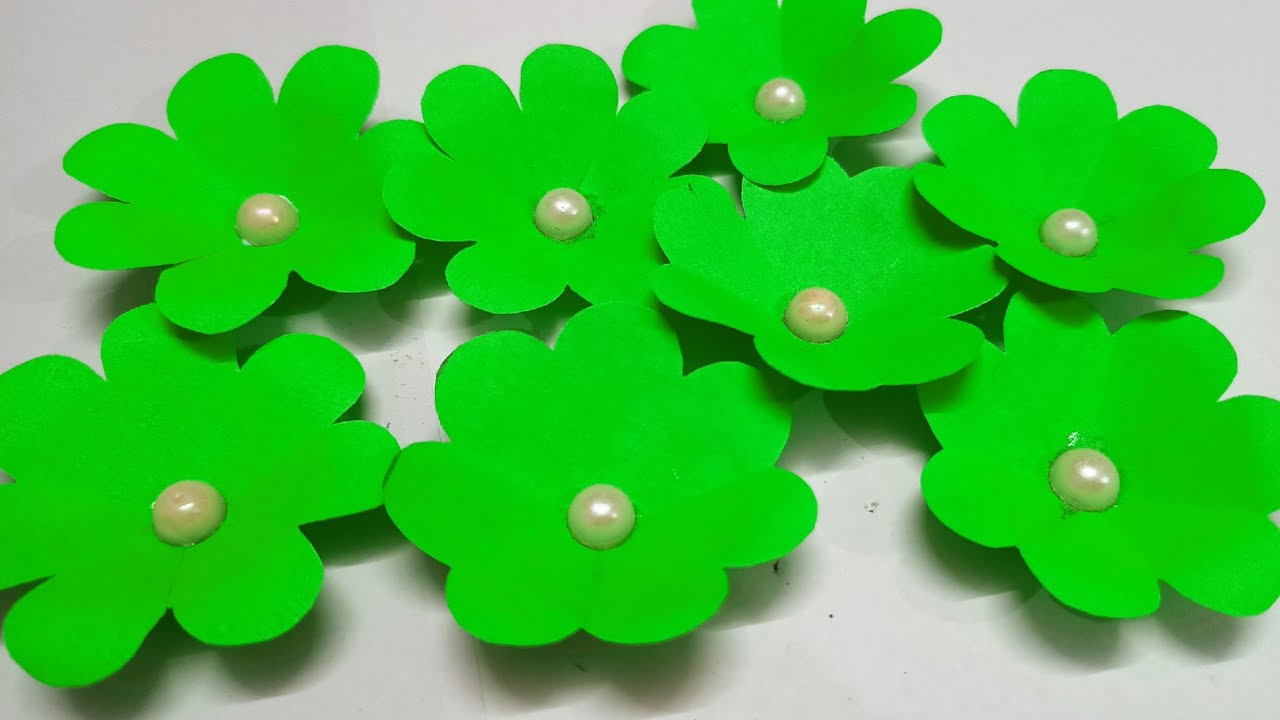 Very easy green paper flower | simple paper flower | new paper flower ...