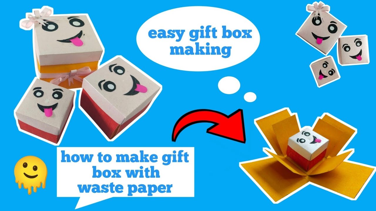 Diy cute gift box making || how to make gift box with waste paper ...