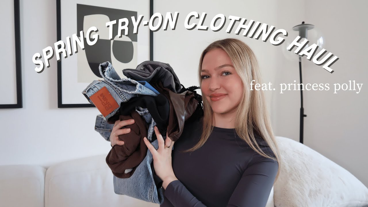 spring try-on clothing haul with princess polly | maddie cidlik - YouTube