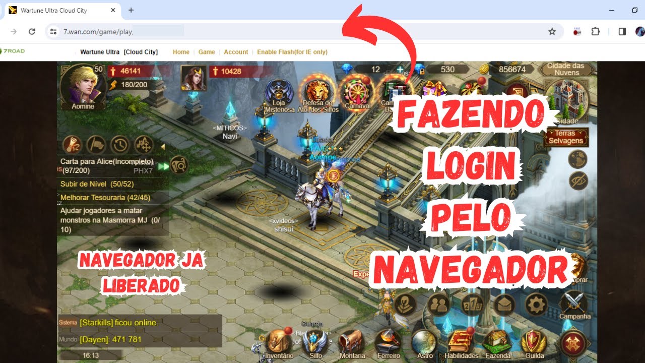 Login Pelo Navegador - Wartune Ultra - YouTube
