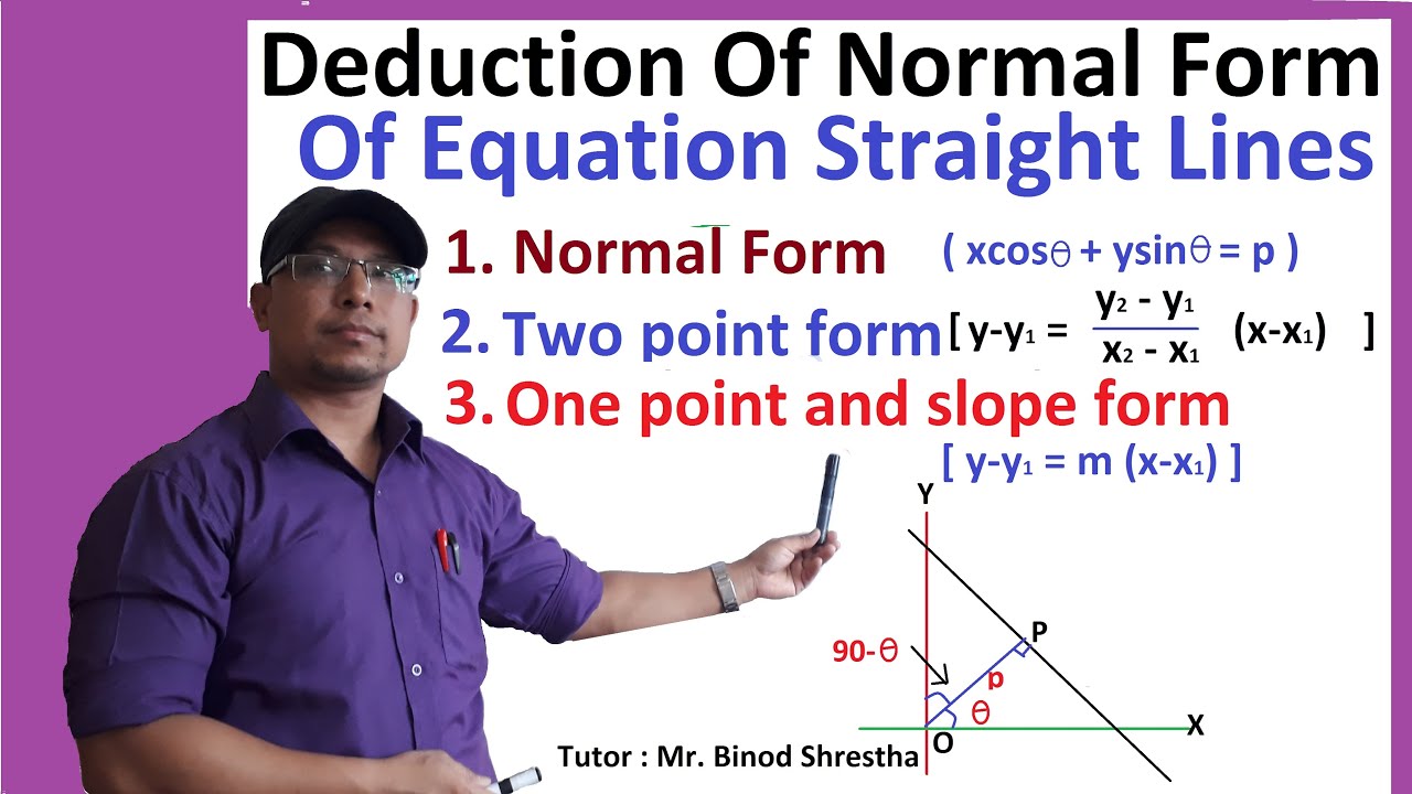 Equation of st. line in Perpendicular Form - YouTube