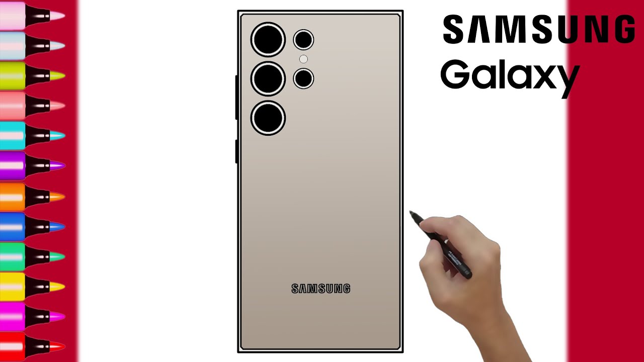 How to Draw Samsung Galaxy S24 Ultra | Easy Drawing of Samsung ...