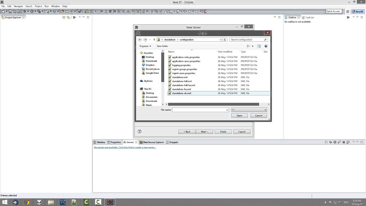 Eclipse - Setting up Wildfly with XA Datasource - YouTube