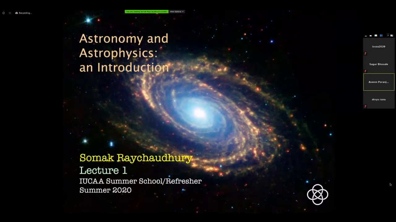 Somak Raychaudhury: Introduction to Astronomy and Astrophysics I - YouTube