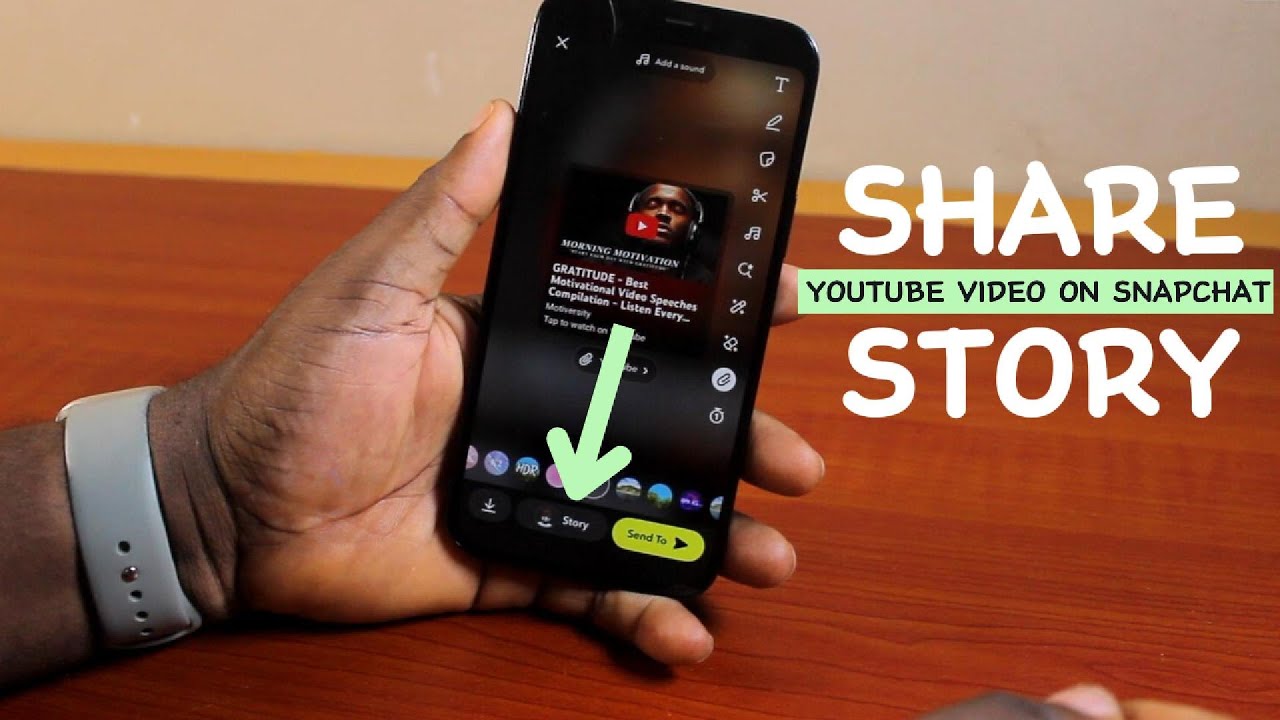 How to Share a YouTube Video on Snapchat Story - YouTube