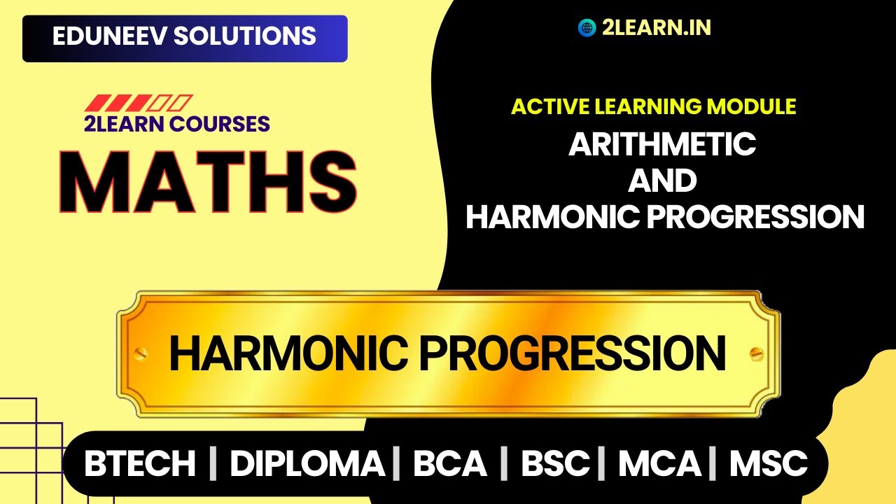 Arithmetic and Harmonic Progression | Harmonic Progression - YouTube
