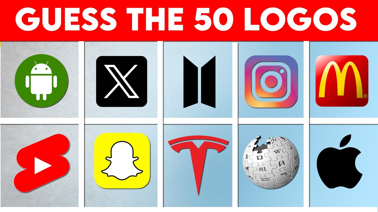 Guess the Logo in 3 Seconds | 50 Famous Logos | Can You Guess the 50 ...