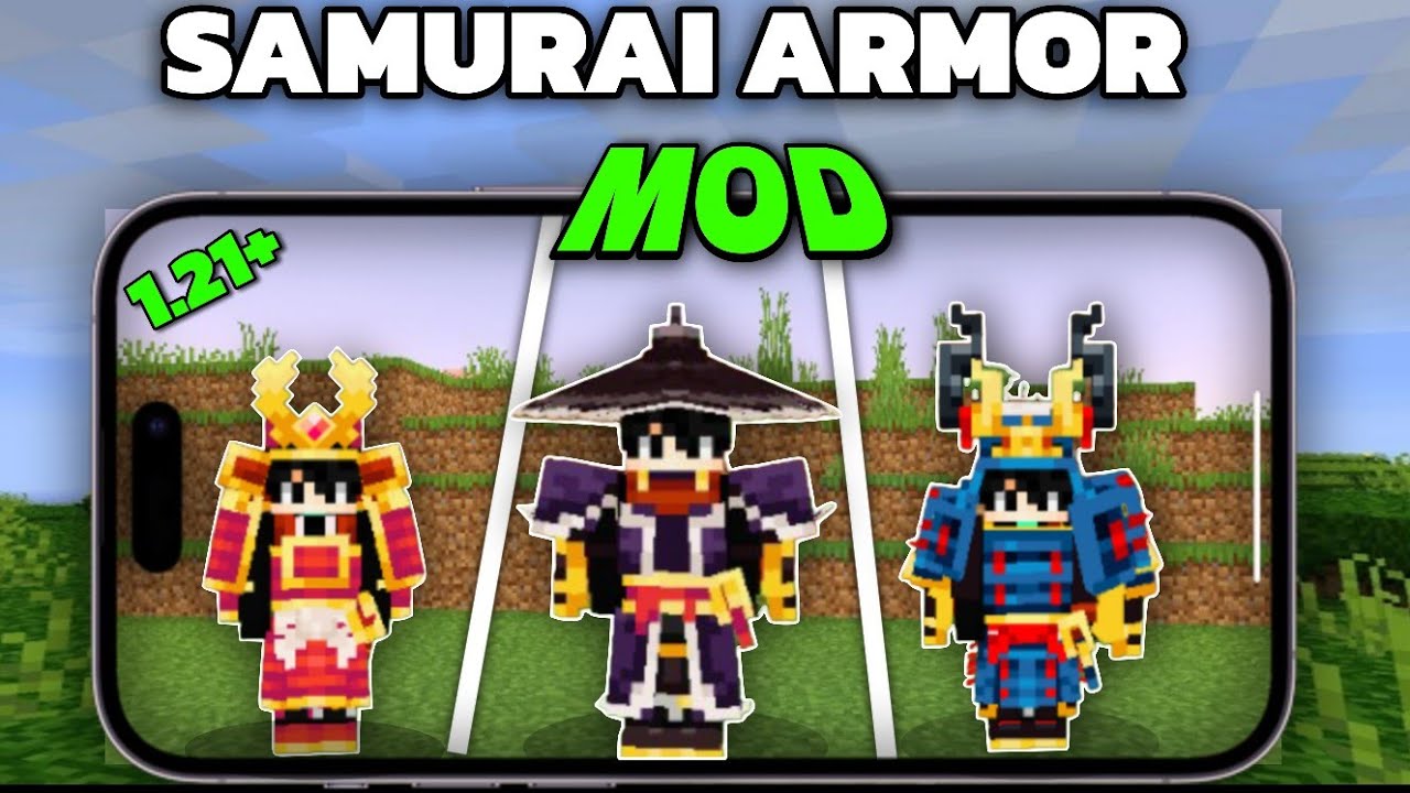 Minecraft PE Samurai Armor Mod 1.21.80/1.21+ - YouTube