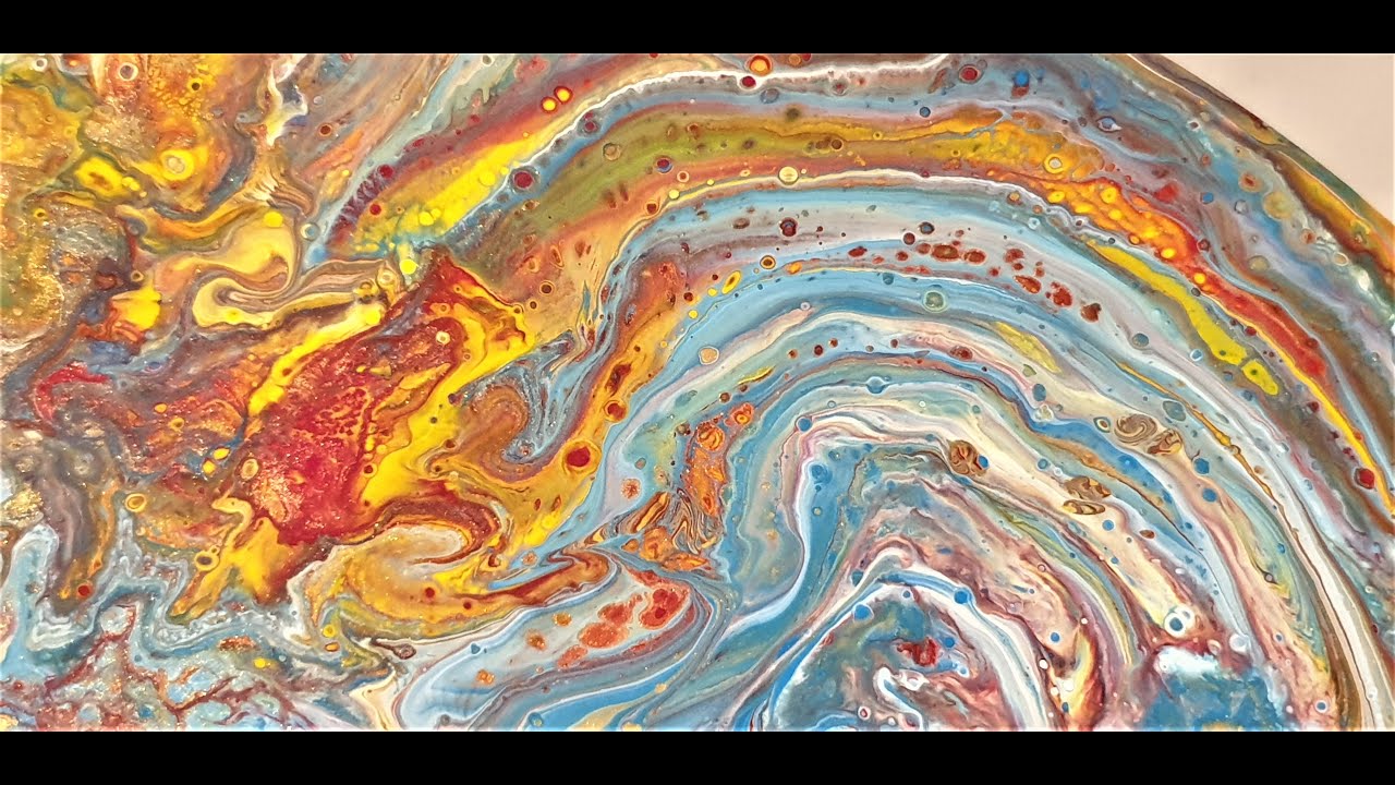 Fluid Art Acrylic Pouring 'CH3CHOHCH3' by Stuart Wimbles - YouTube
