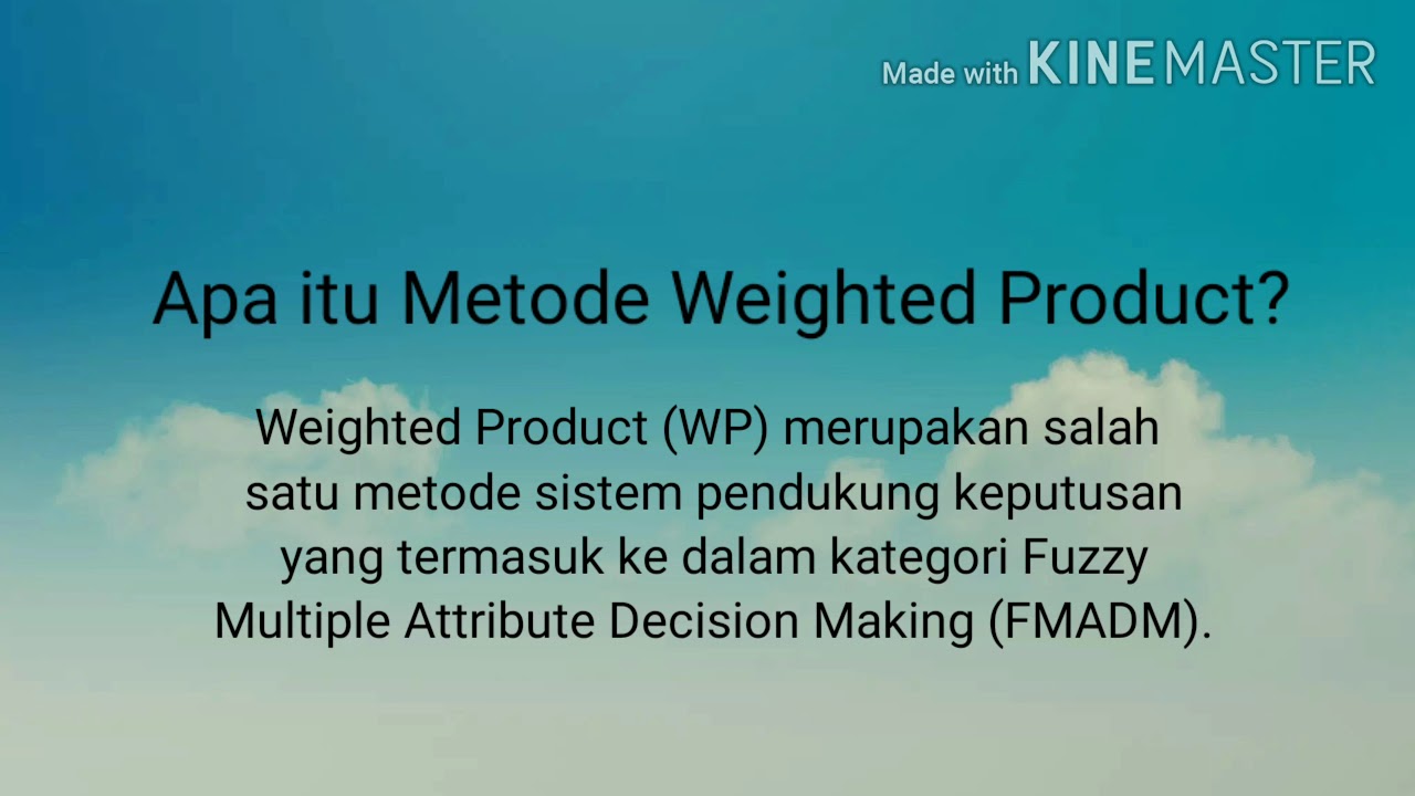 Metode Weighted Product (WP) - YouTube