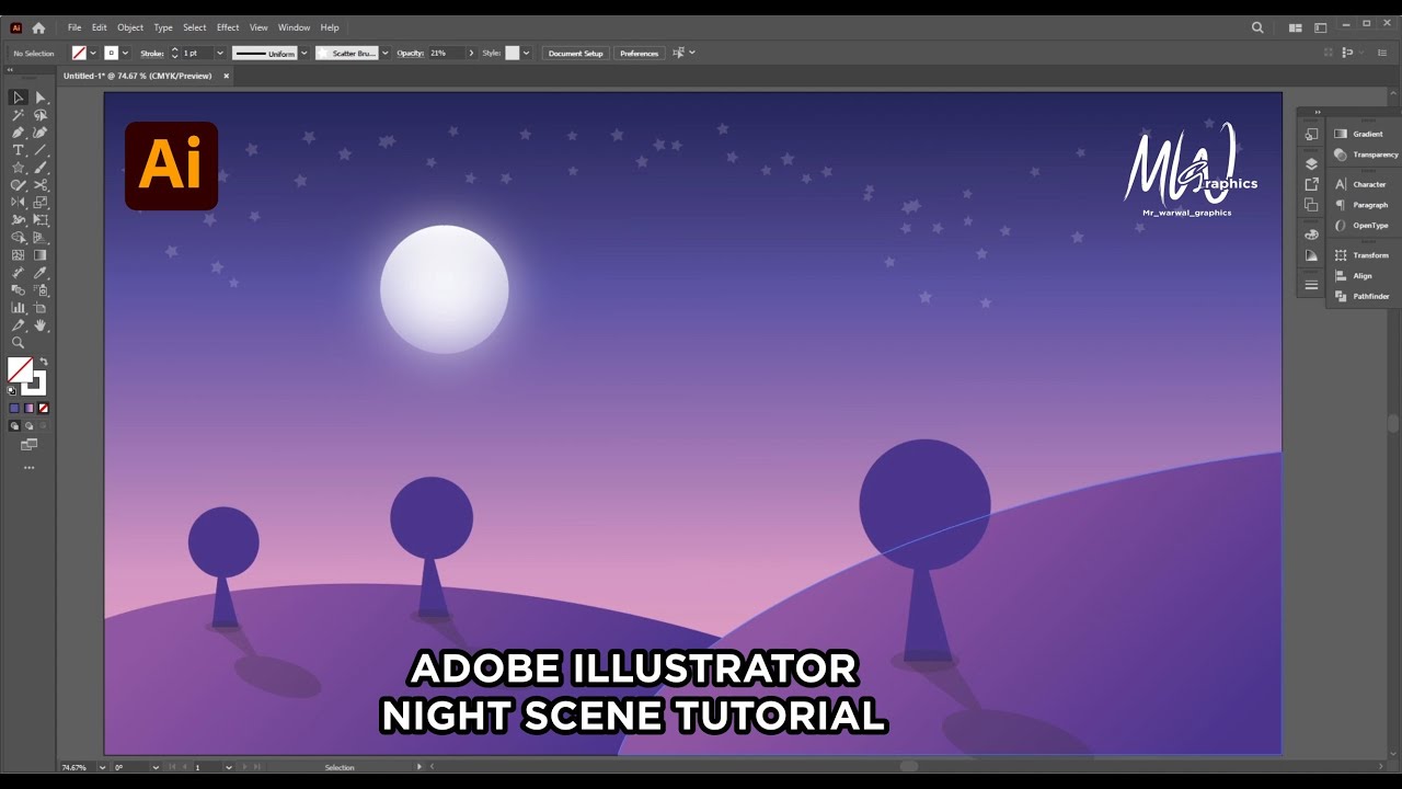 "Create a Stunning Night Scene in Adobe Illustrator | Adobe Illustrator ...