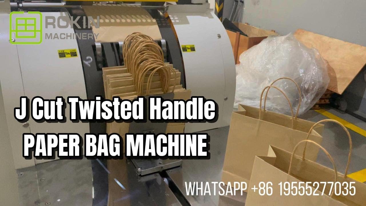 J Cut Twisted Handle paper bag machine - YouTube