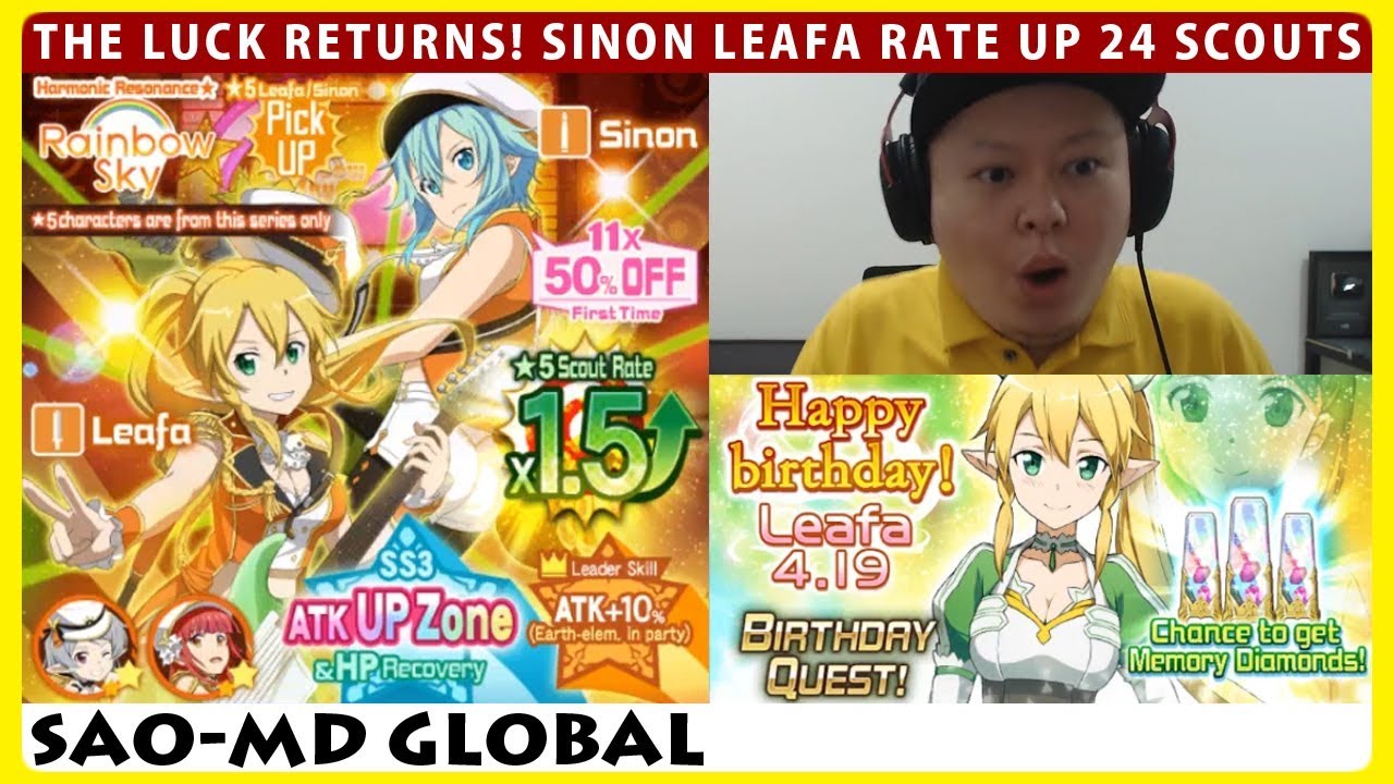 The LUCK Returns? Leafa's Birthday & Sinon Leafa Rate Up Rainbow Sky ...
