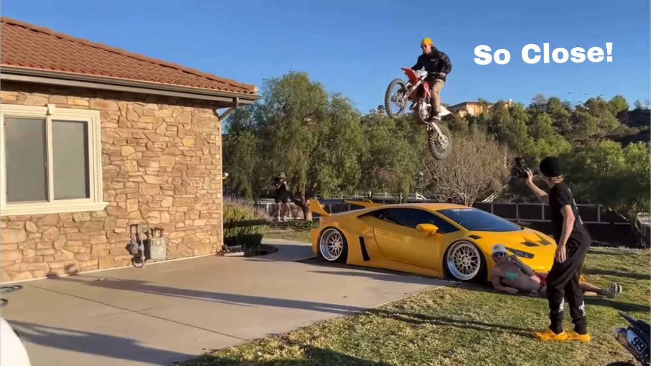 Jumping Tanner Fox's Lambo! - YouTube