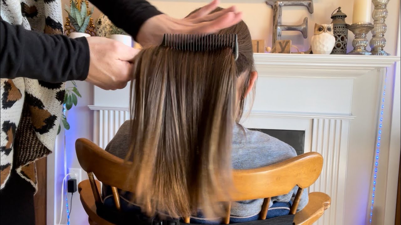 ASMR Classic Ponytail Hairstyle | Hairplay, Nape Attention, Hair ...