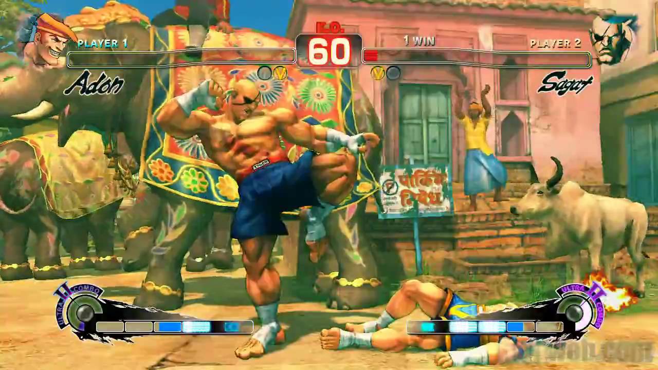 Super Street Fighter 4 Adon vs Sagat Gameplay HD - YouTube
