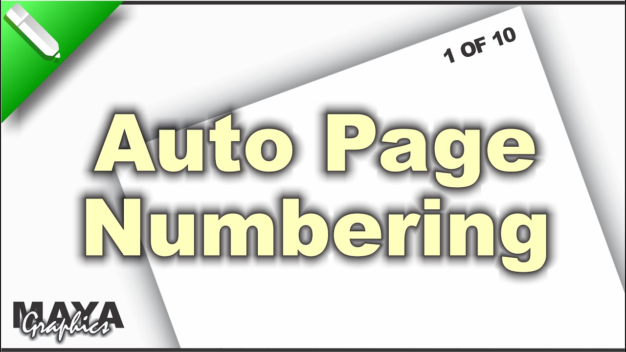 Auto Page Numbering in Coreldraw | Corel draw tutorials | Maya Graphics ...