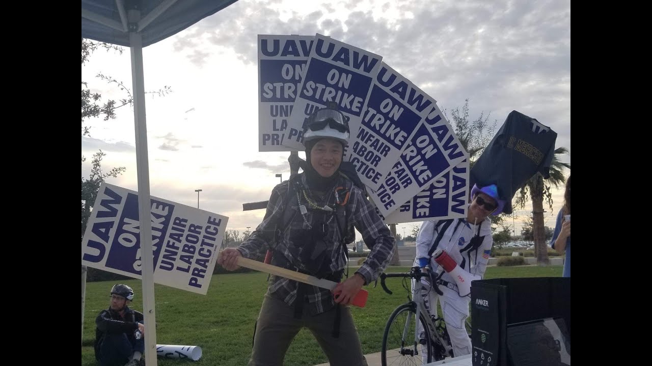 UAW UC Workers Statewide Strike For A Living Wage & Housing - YouTube