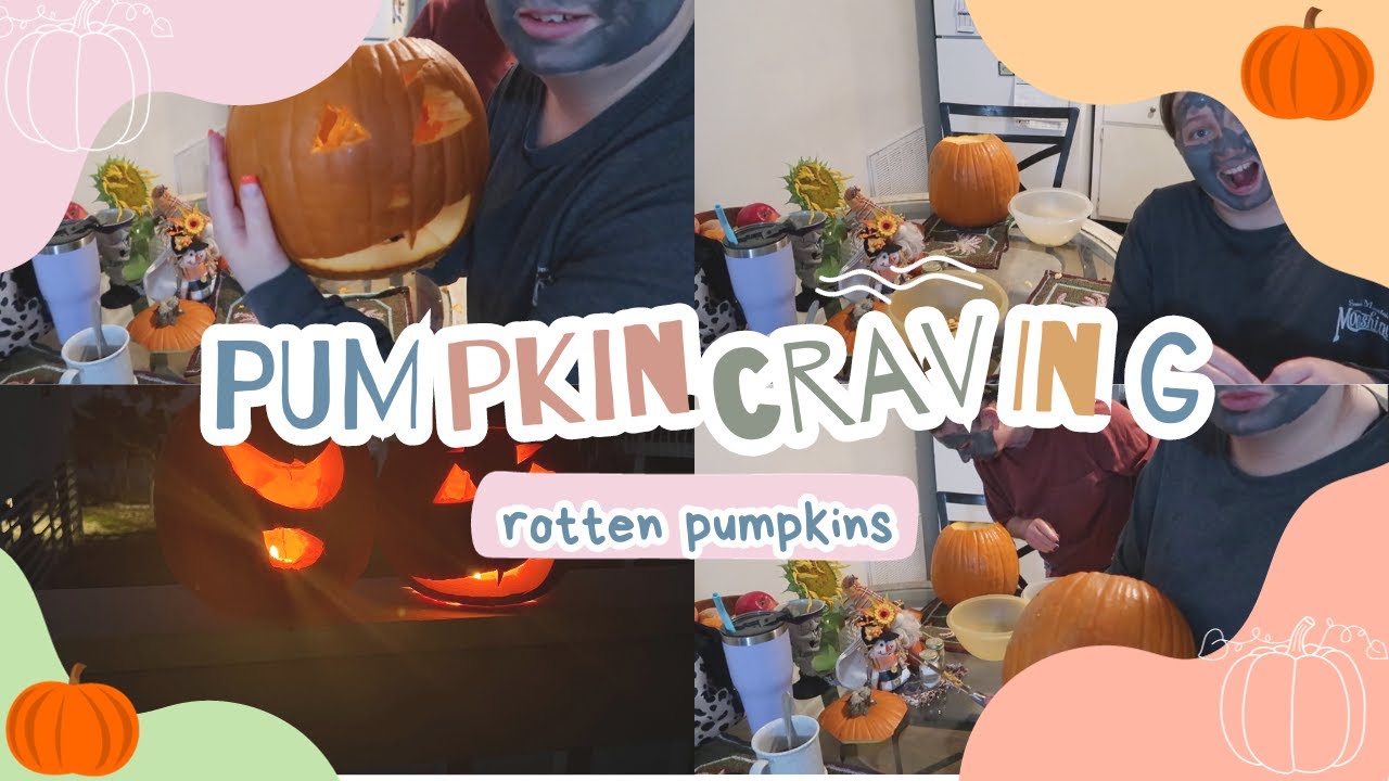 Pumpkin carving: face masks, hot cocoa, rotten ugly pumpkins - YouTube