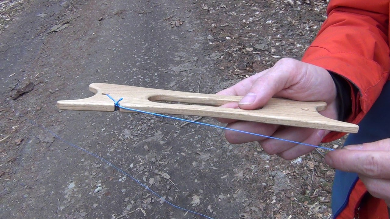 How to wind a line on a wooden winder - YouTube