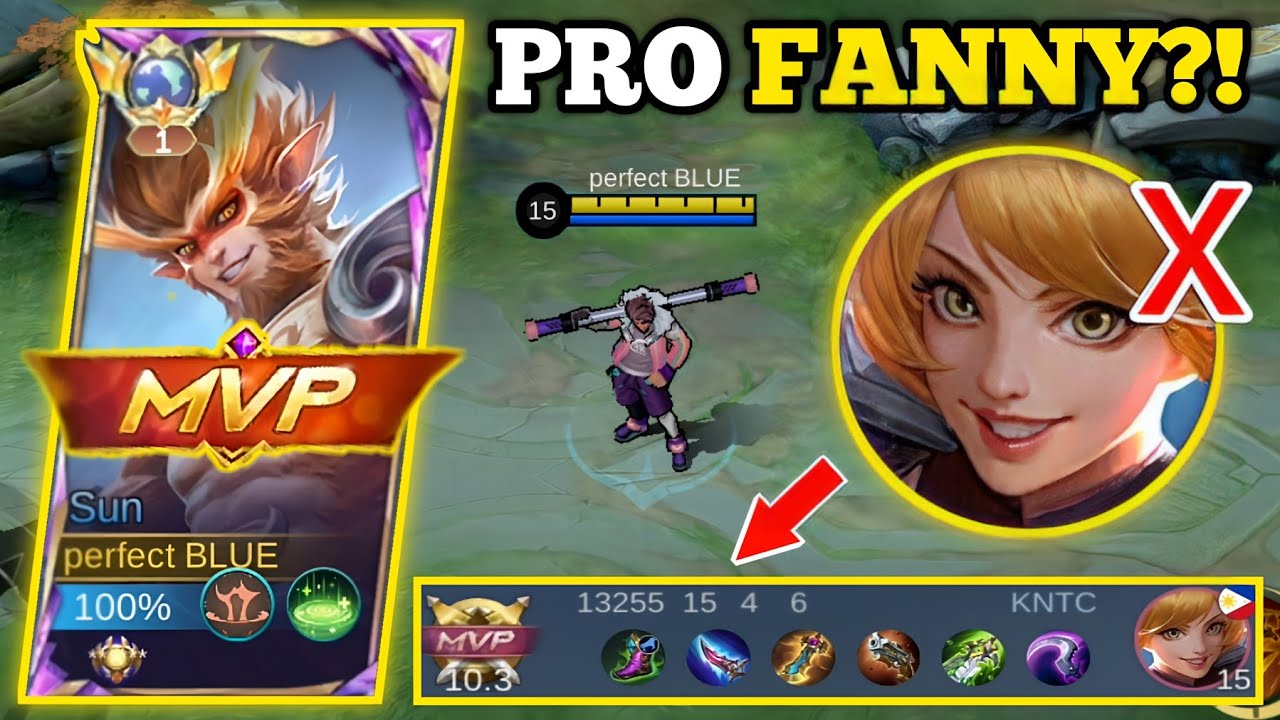 PRO FANNY DESTROY US! (Intense Match) | SUN BEST BUILD 2024 -MLBB🔥 # ...