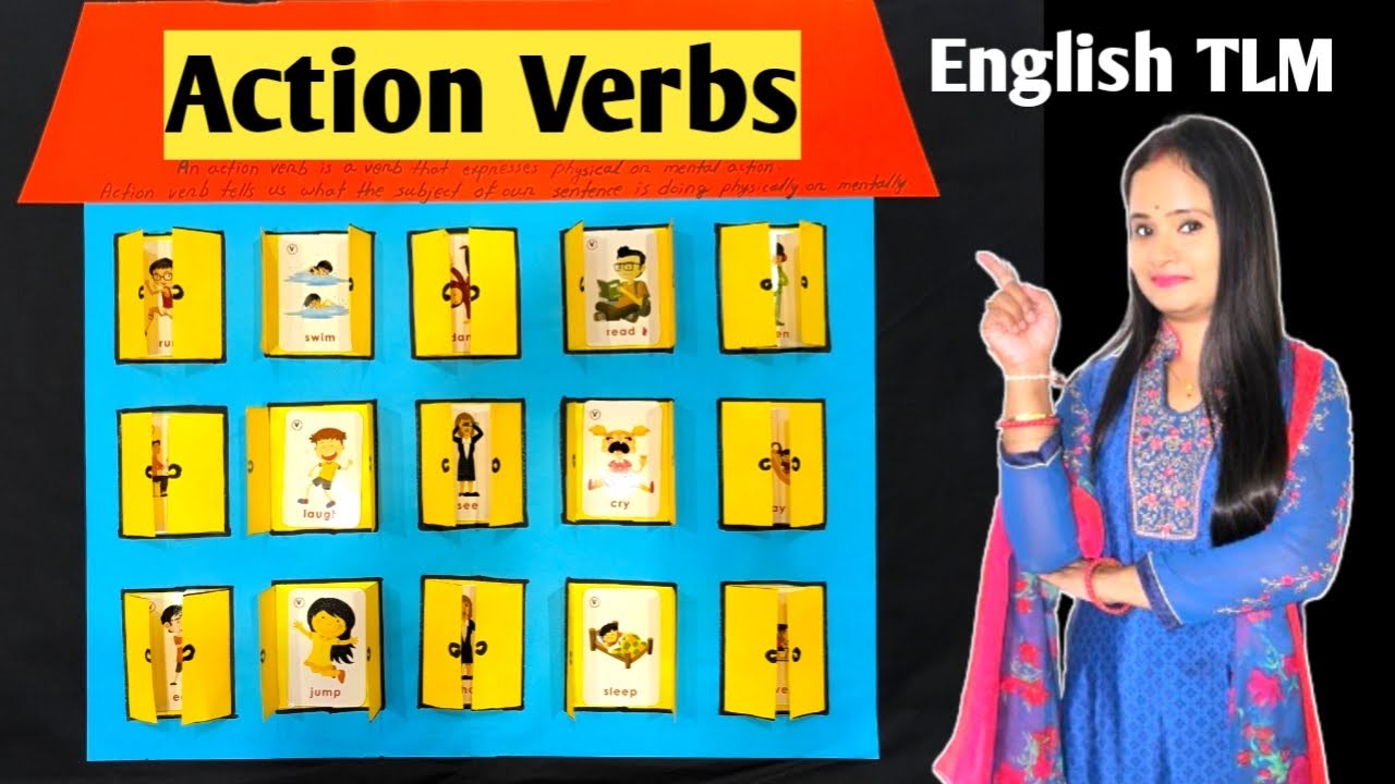 Verb Chart | English TLM | How To Make Action Verb TLM | Teaching Aids ...