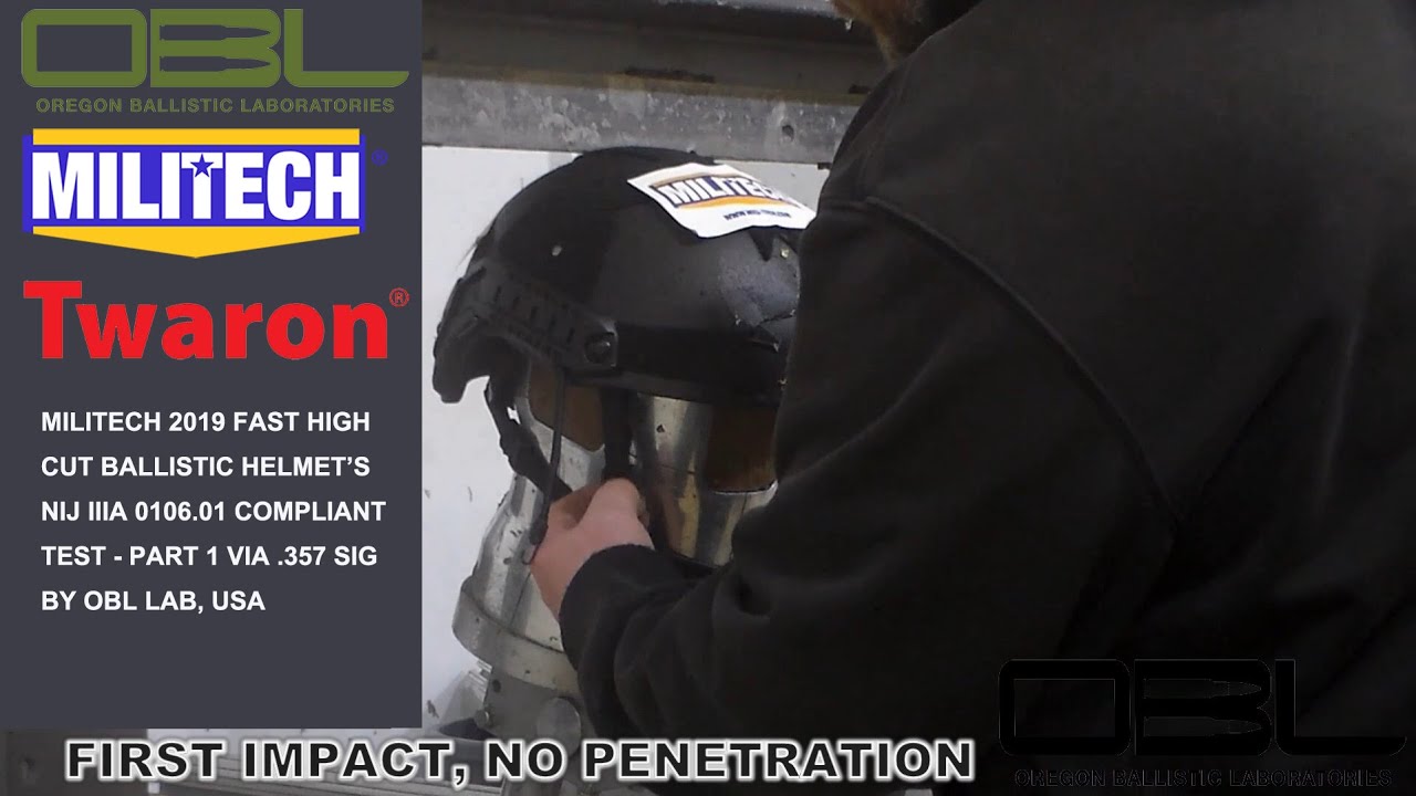 MILITECH's 2019 FAST High Cut Ballistic Helmet's NIJ IIIA 0106.01 ...