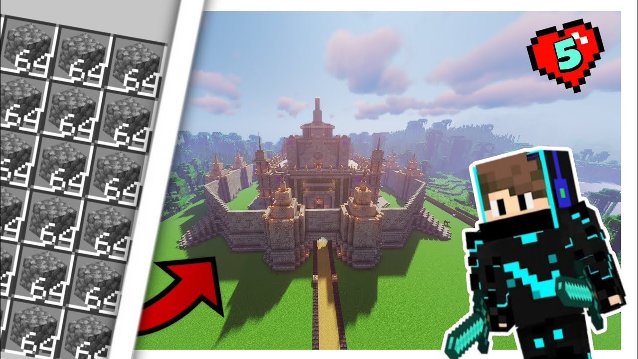 I MAKE GIANT STONE CASTEL IN MINECRAFT SURVIVAL #5 - YouTube